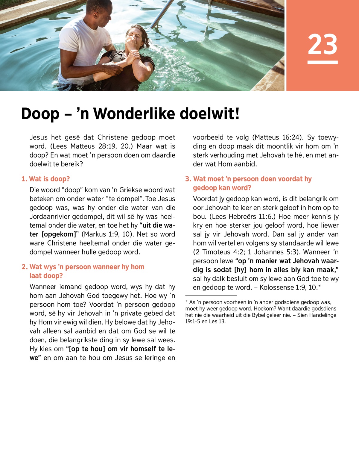 Doop – ’n Wonderlike doelwit! — Wagtoring – AANLYN BIBLIOTEEK