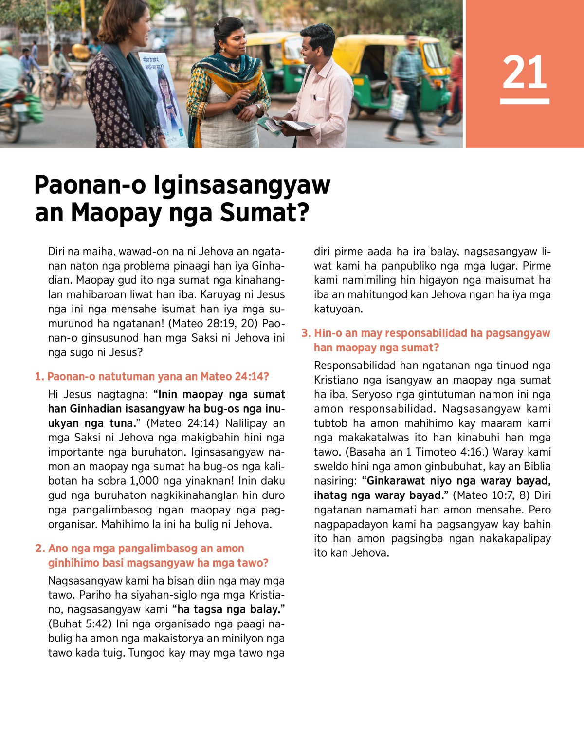 Paonan-o Iginsasangyaw an Maopay nga Sumat? — Watchtower ONLINE NGA ...